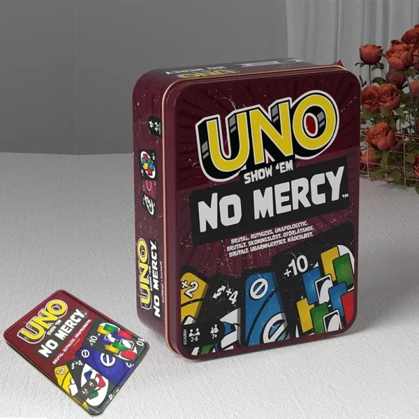 Uno No Mercy Metal Box Paper Box Game Board Games Table Family Party ...