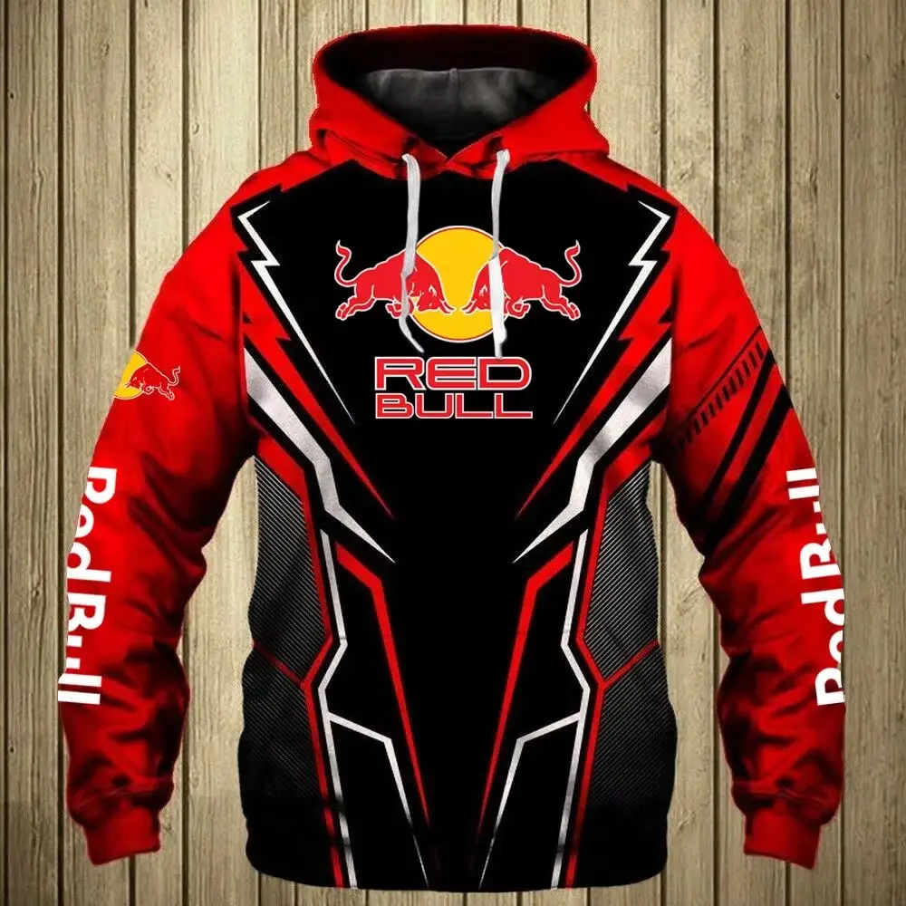 2025 New Red Bull Hoodie Fashion Red Bull 3D Printed Men's Pullover ...