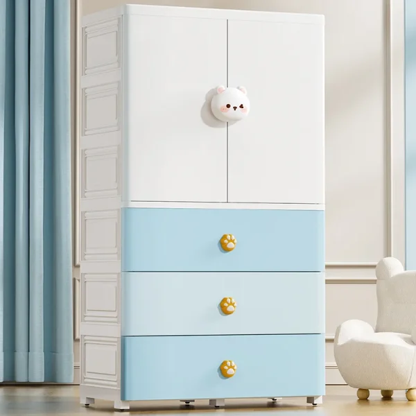Foldable Storage Cabinet Wardrobe Filing Plastic Chest Modular ...