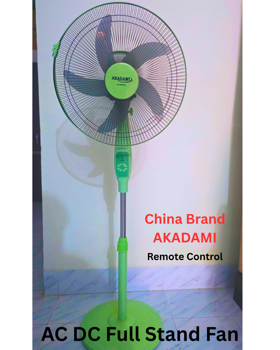 16" AC/DC Full Stand Fan With Remote and Adopter -Akadami - Sale Bangladesh
