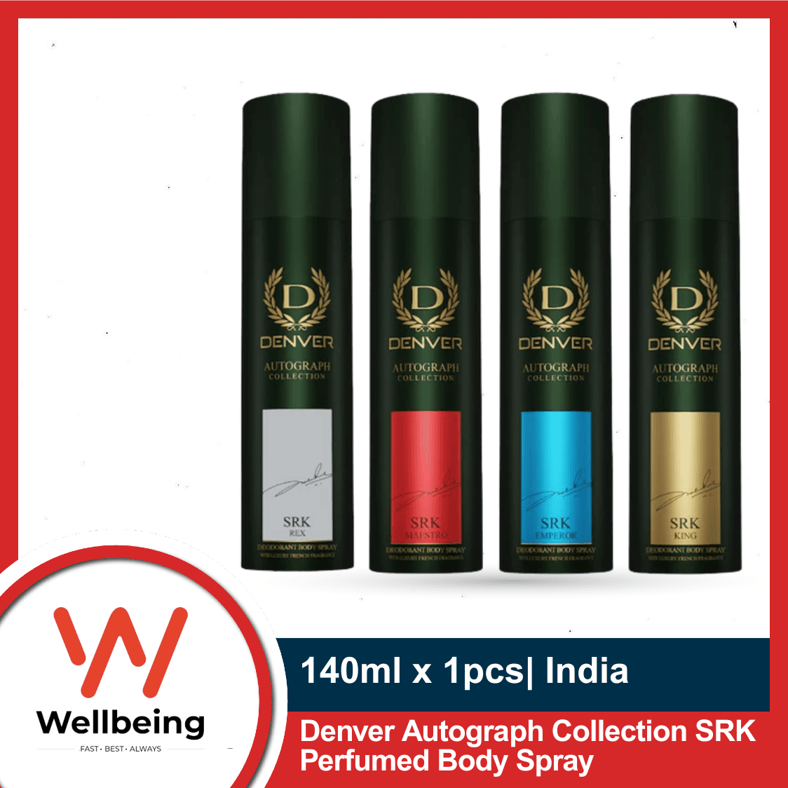 Denver Autograph Collection SRK Perfumed Body Spray 140ml | India ...